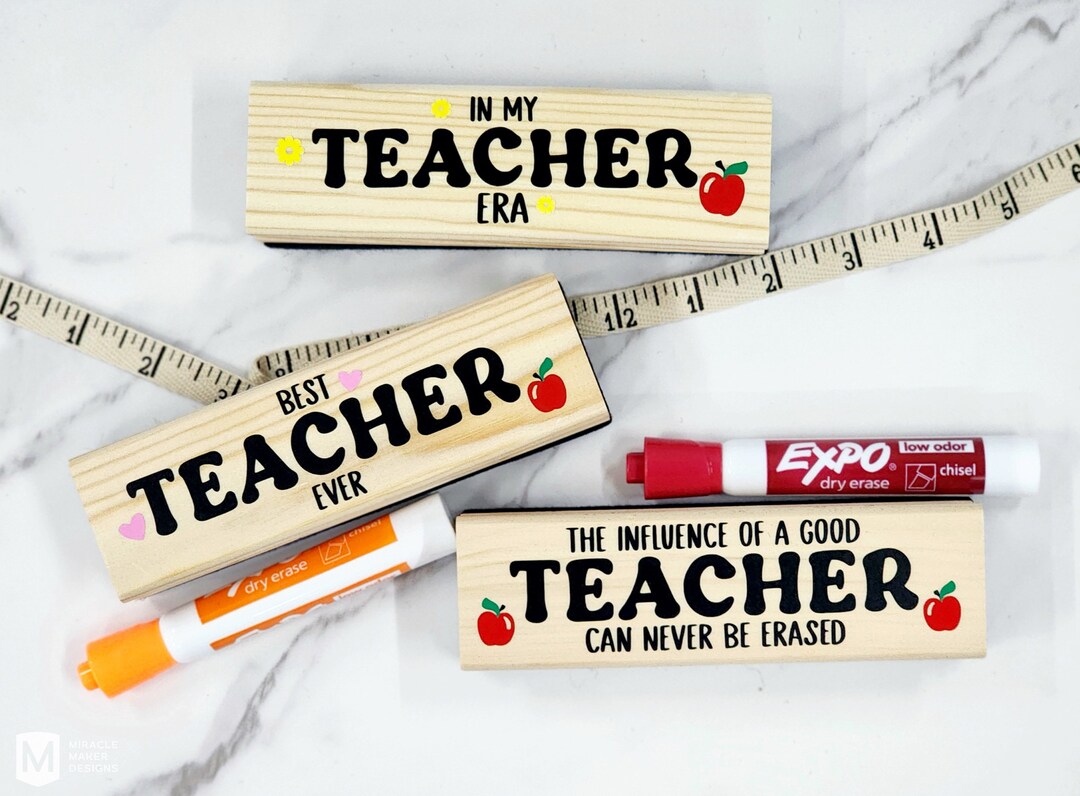 Personalized Teacher Eraser Gift Set, Whiteboard Eraser With Markers ...