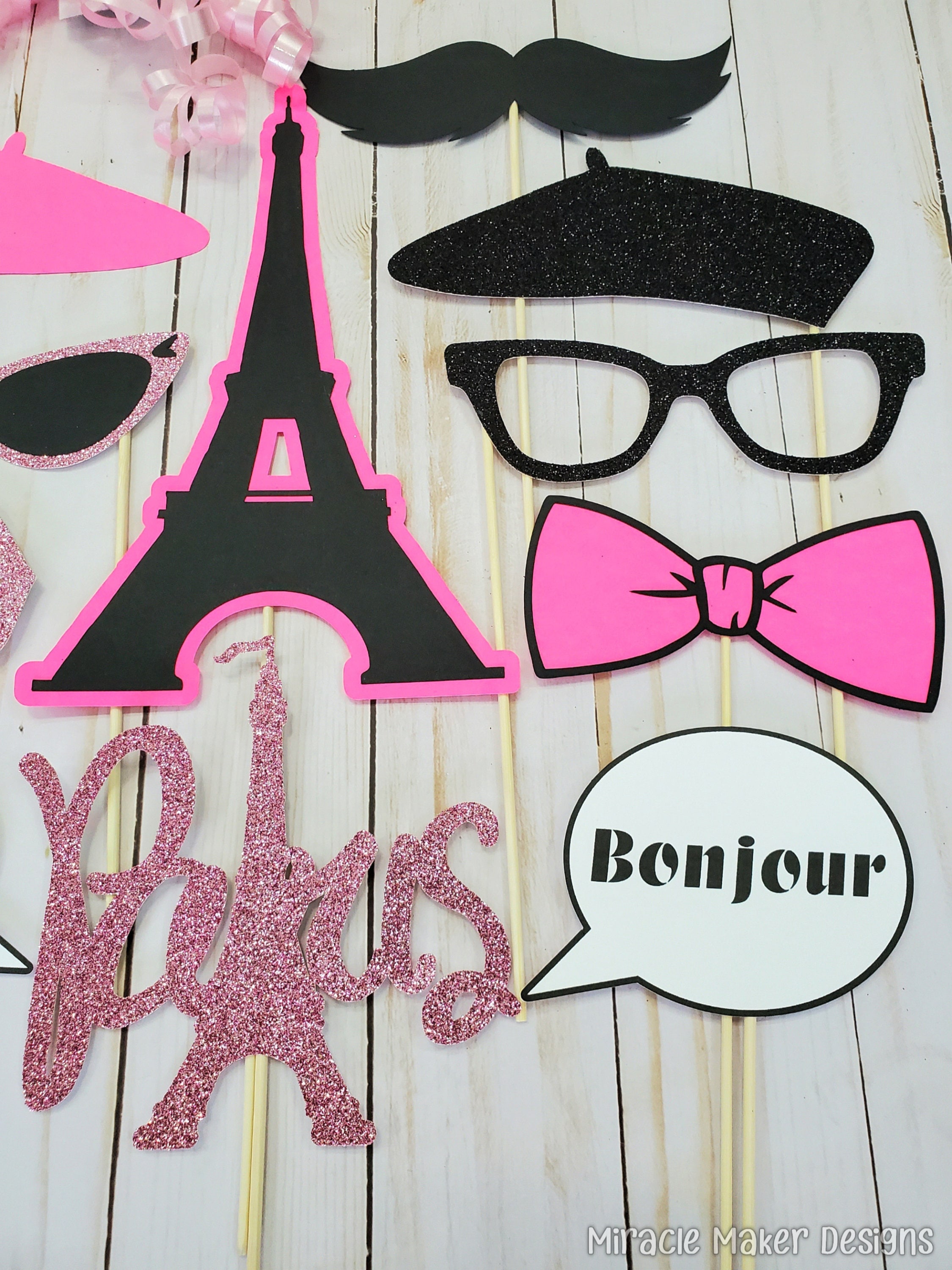Paris Photo Booth Props Parisian Party Decorations Paris | Etsy