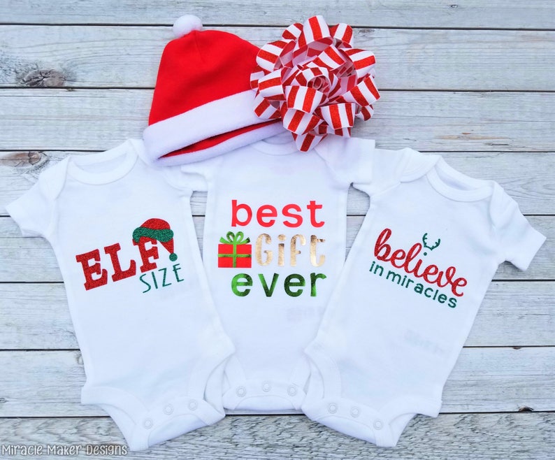 Believe In Miracles Christmas Bodysuit Christmas Baby Gift | Etsy