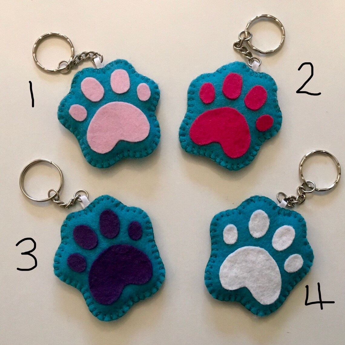 Paw Print Key Ring - Etsy
