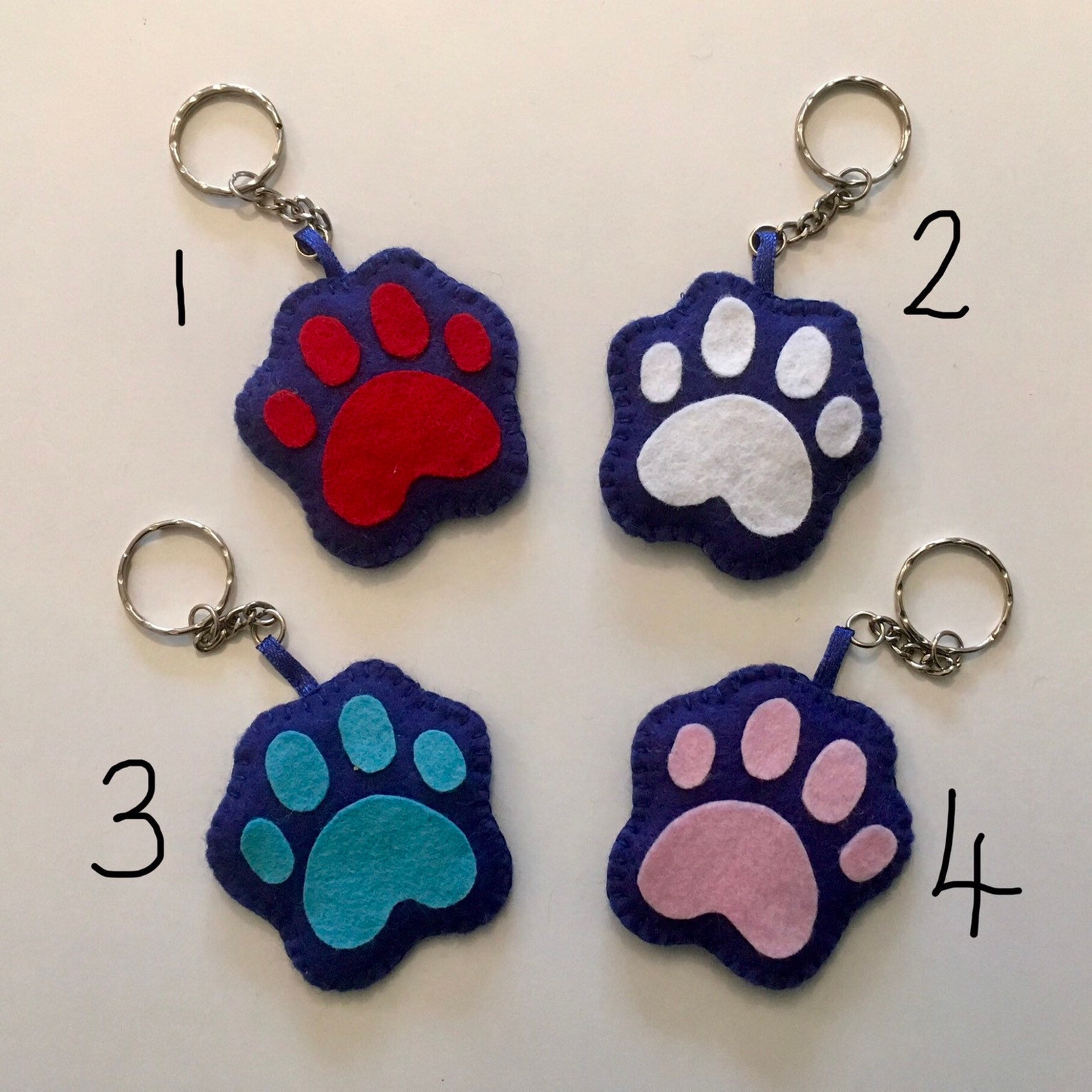 Paw Print Key Ring - Etsy