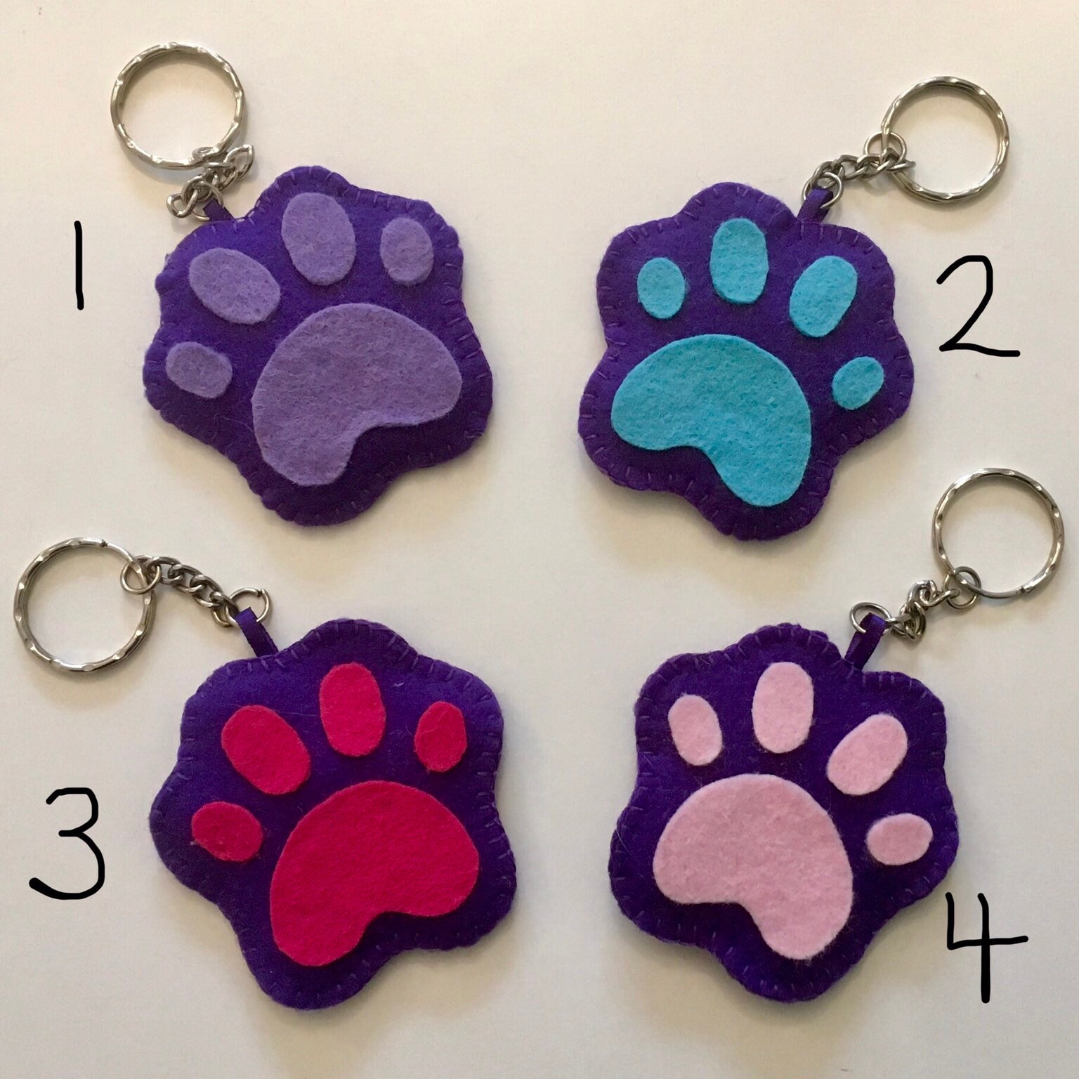 Paw Print Key Ring - Etsy