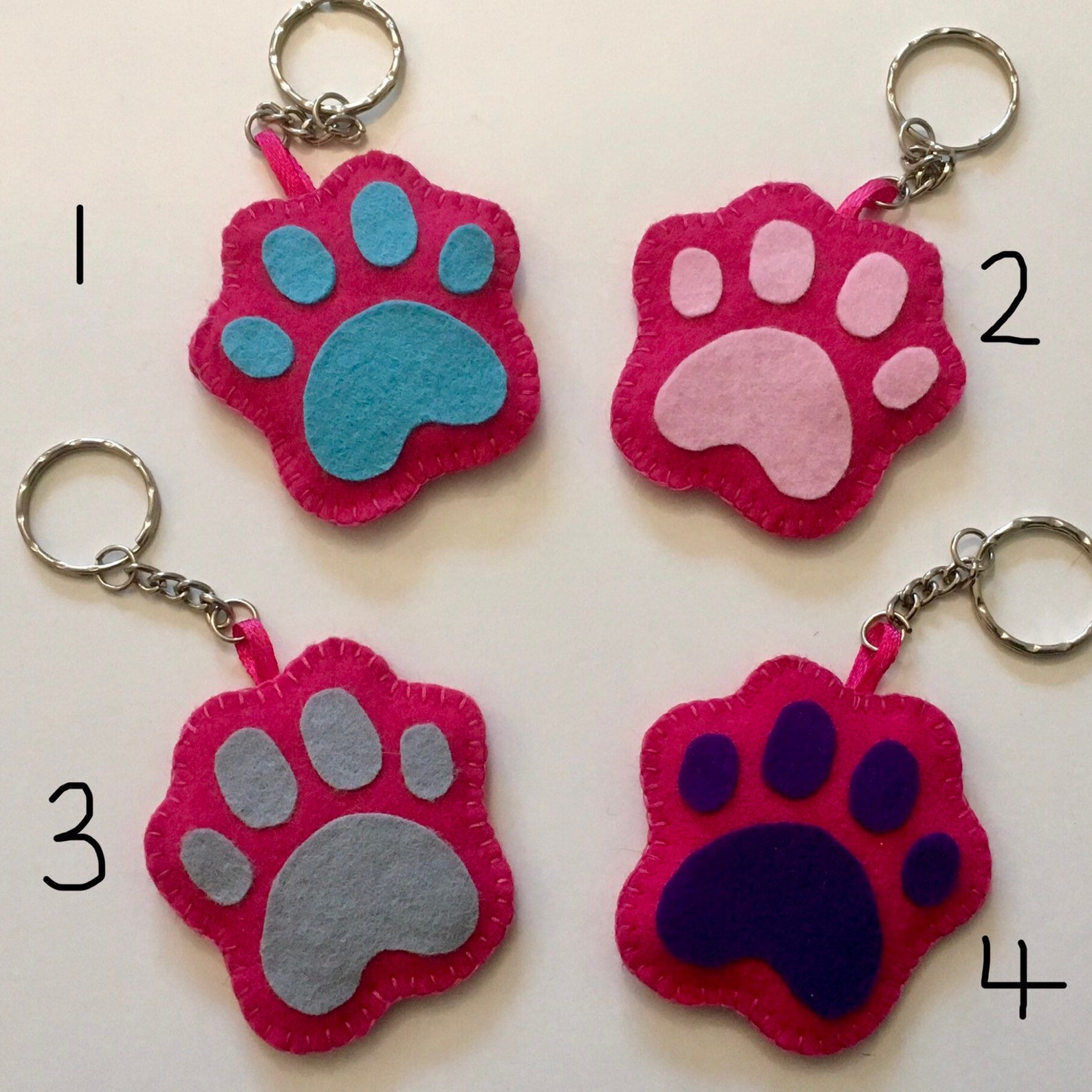 Paw Print Key Ring - Etsy