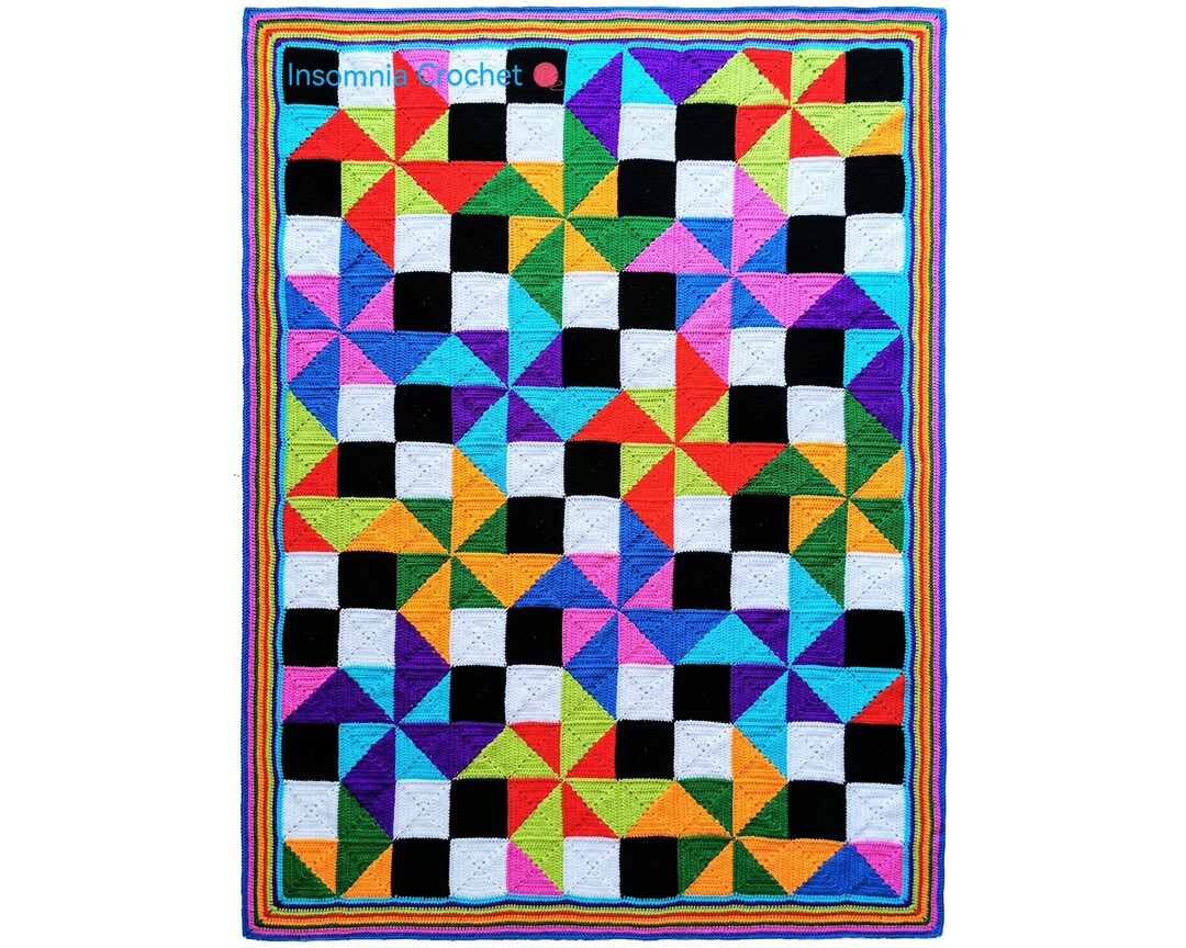Pinwheel Blanket Crochet Pattern PDF - Uses DK Yarn, Great Stash Buster ...