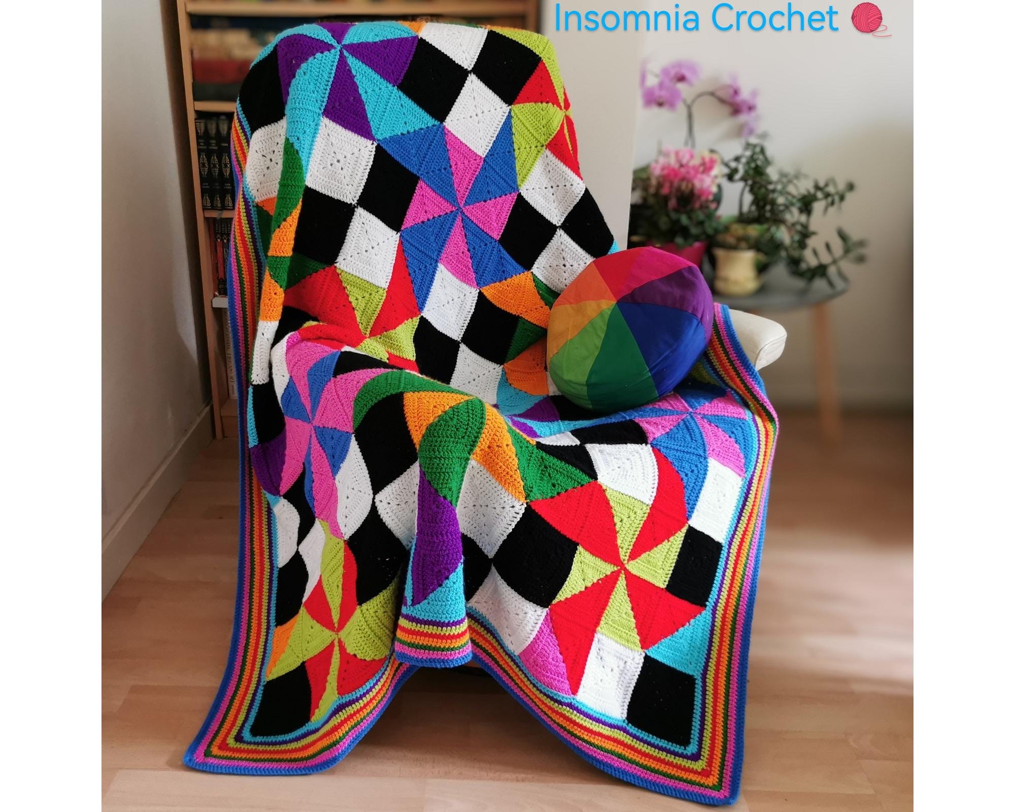 Pinwheel Blanket Crochet Pattern PDF - Uses DK Yarn, Great Stash Buster ...