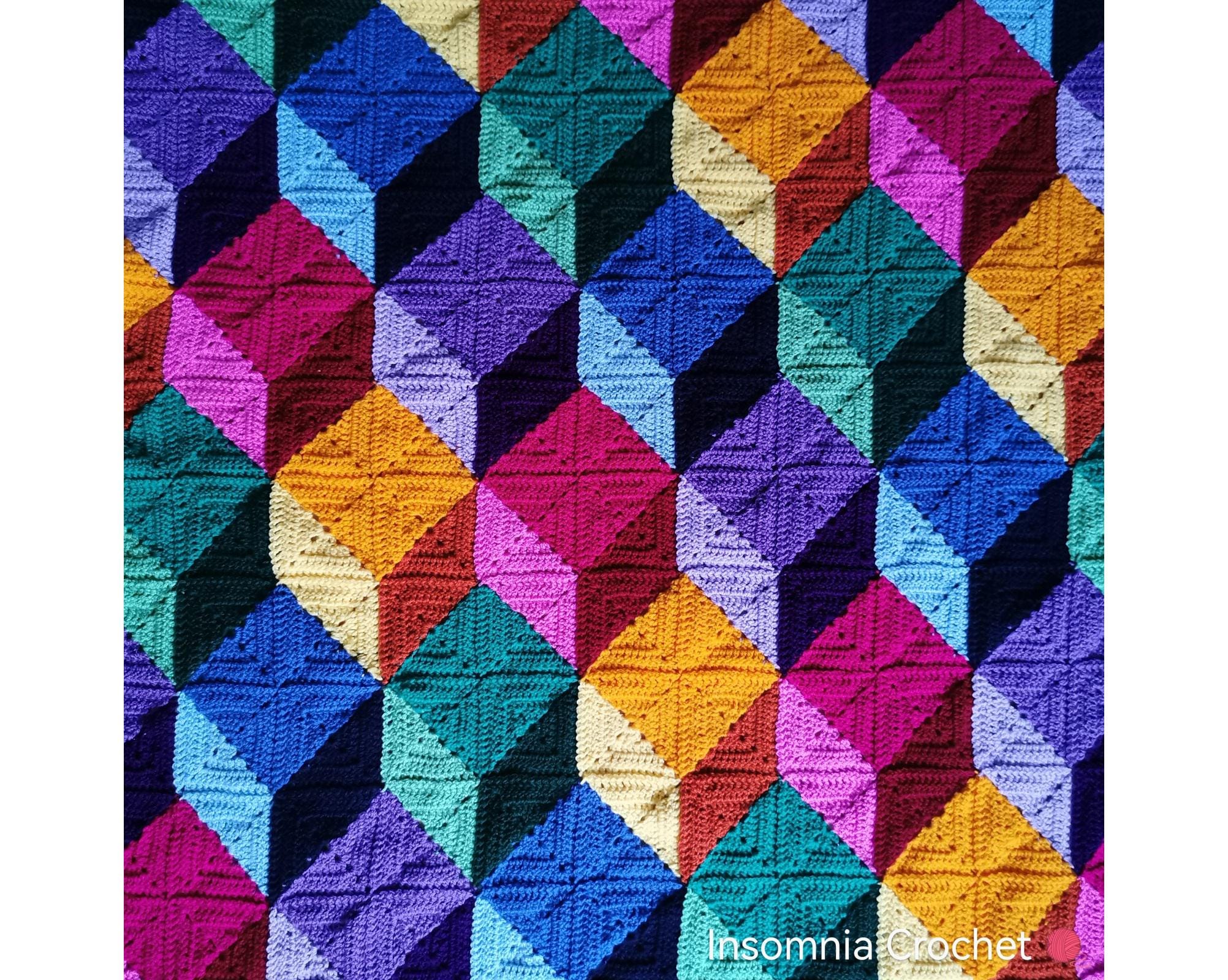 Borg-2 Blanket Crochet Pattern PDF - Directions for 2 Sizes - DK Yarn ...