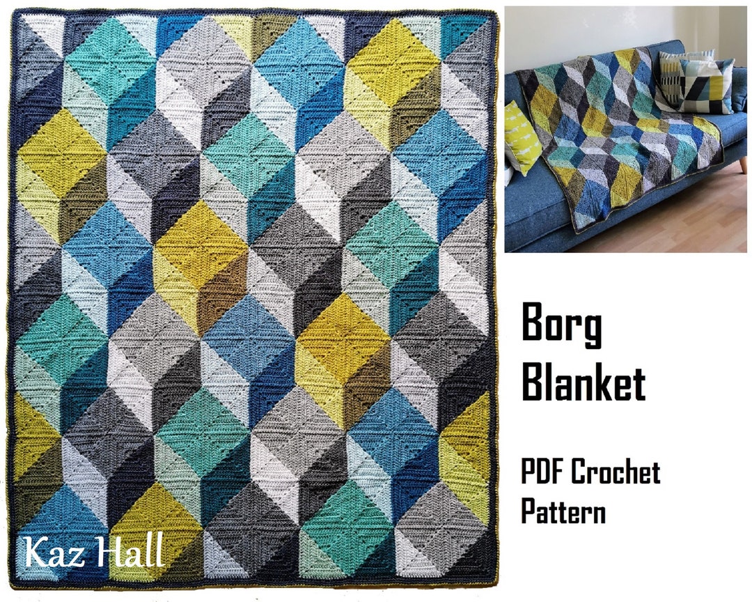Borg Blanket Crochet Pattern Instant Digital Download PDF 3D Design ...