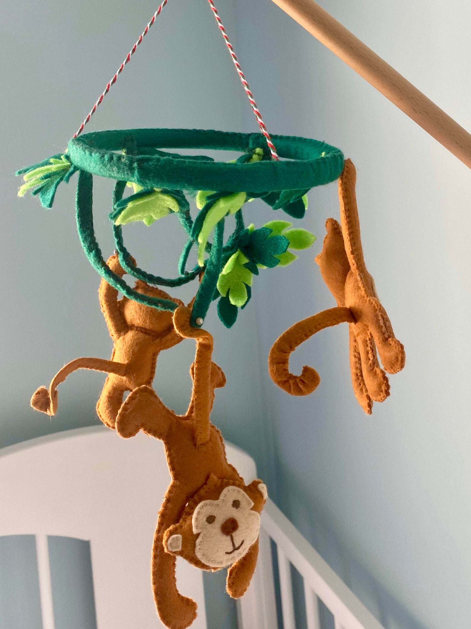 Cheeky Monkey Baby Mobile Jungle Baby Mobile Nursery | Etsy