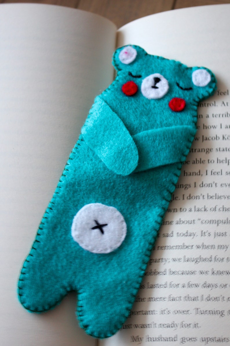 Bear Bookmark Polar Bear Bookmark Cute Bookmark White | Etsy