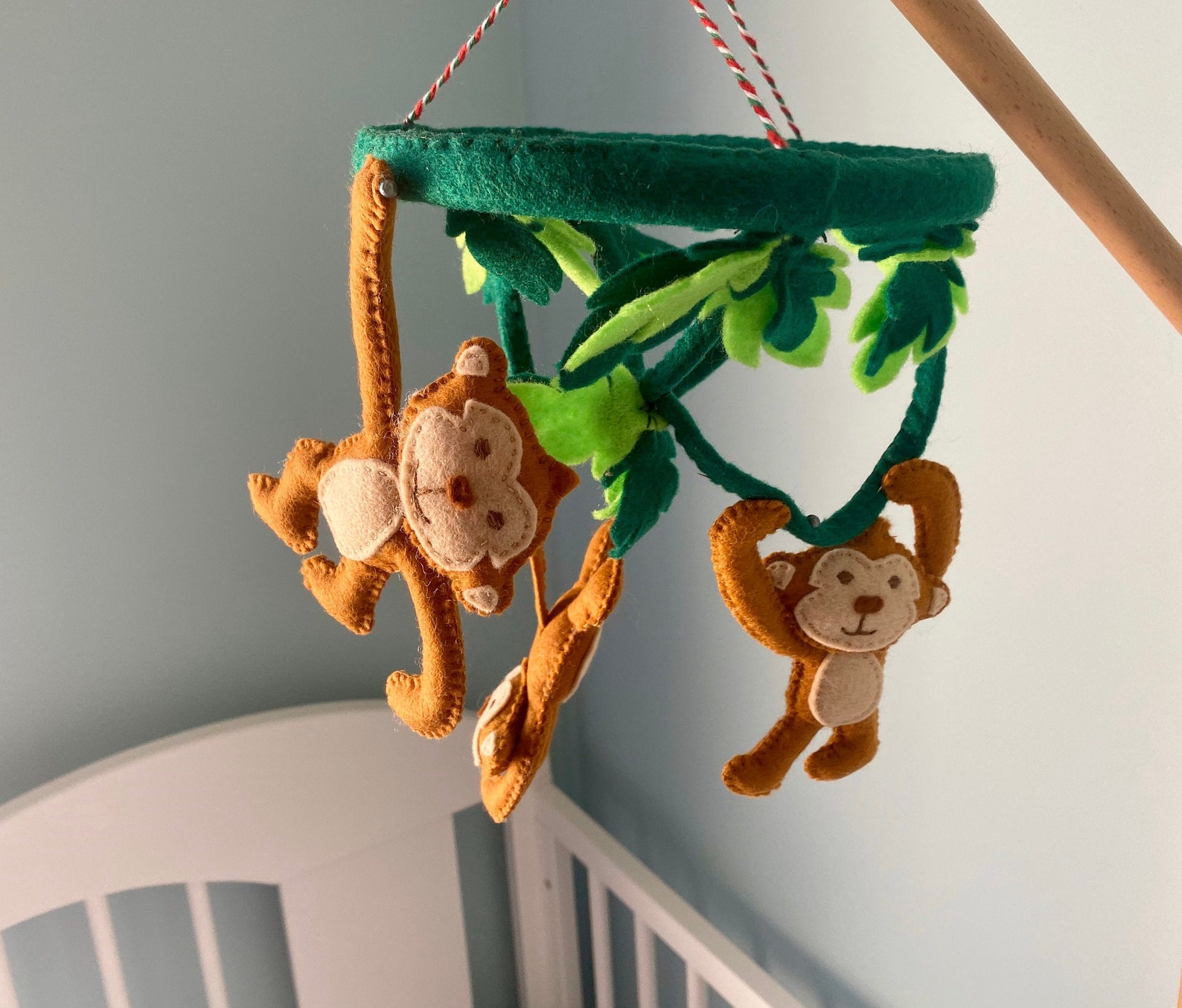 Cheeky Monkey Baby Mobile Jungle Baby Mobile Nursery | Etsy