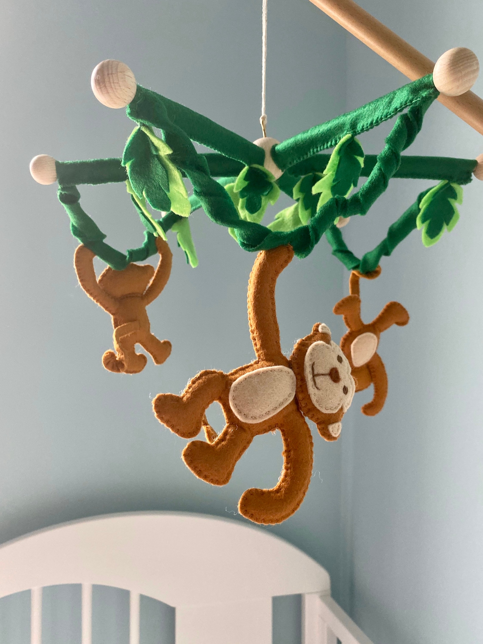 Cheeky Monkey Baby Mobile Jungle Baby Mobile Nursery | Etsy