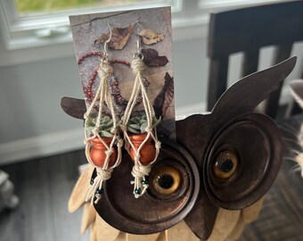 Trailing Plant Earrings Long Vines Hanging Pothos Basket - Etsy