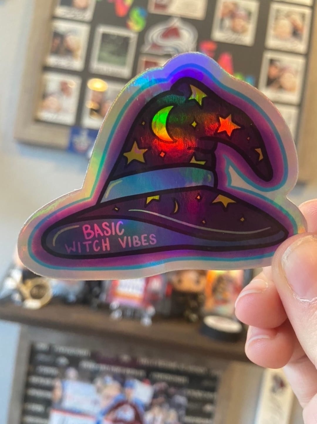 Basic Witch Vibes Holographic Sticker, Witch, Basic Witch, Halloween ...