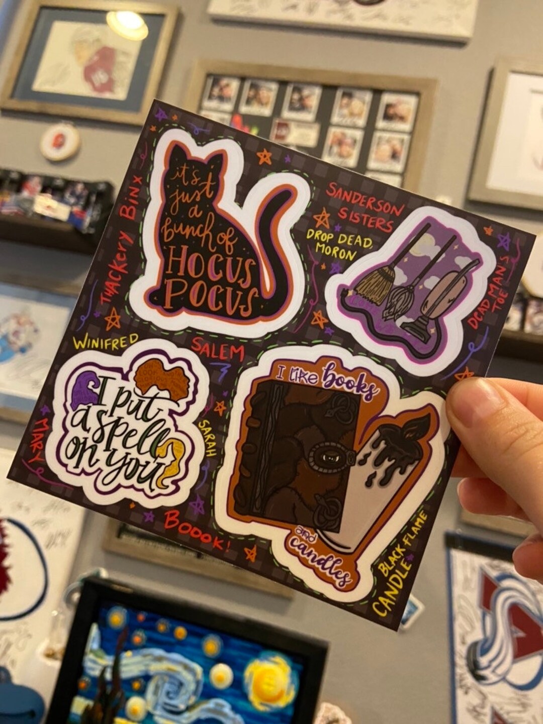 Hoja de calcomanías inspiradas en Hocus Pocus, Halloween, Disney ...