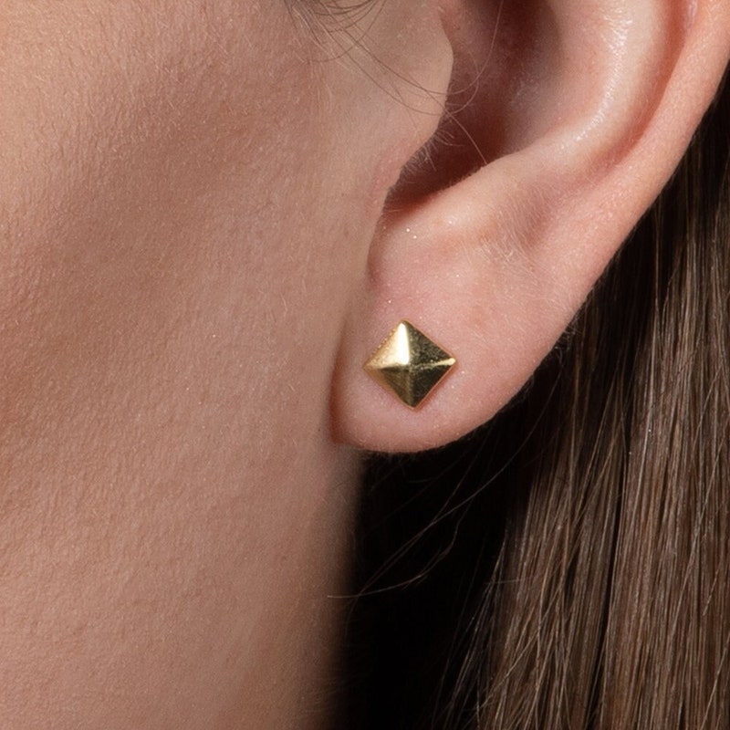 Pyramid Stud Earring - Etsy UK