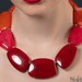 Red Statement Necklace for Women, Handmade Boho Chic Chunky Necklace ...