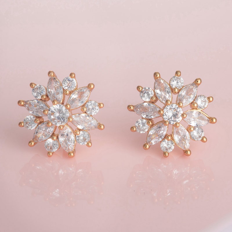 Big Gold Flower Earrings - Etsy