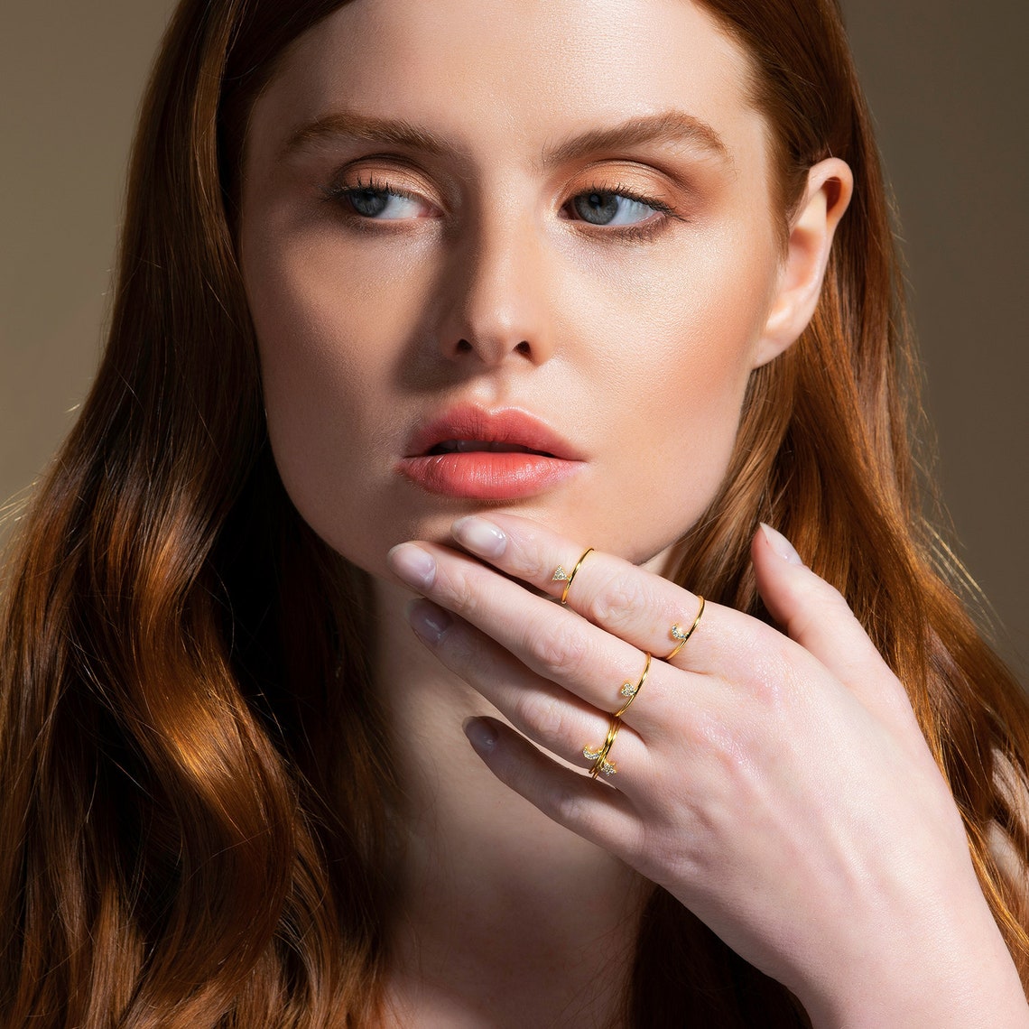 Dainty Gold Moon Ring for Women Adjustable Open Rings for - Etsy UK