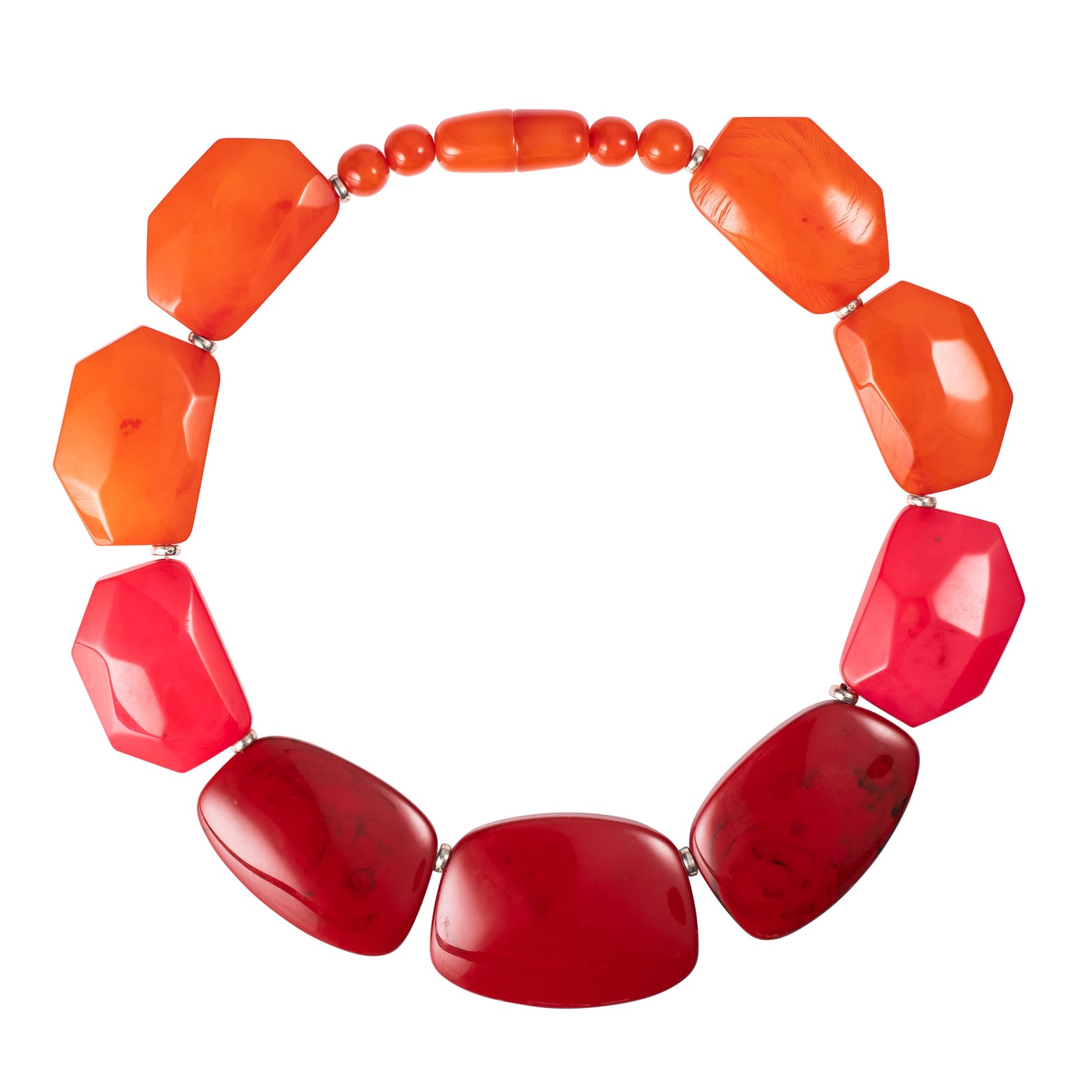 Red Statement Necklace for Women, Handmade Boho Chic Chunky Necklace ...