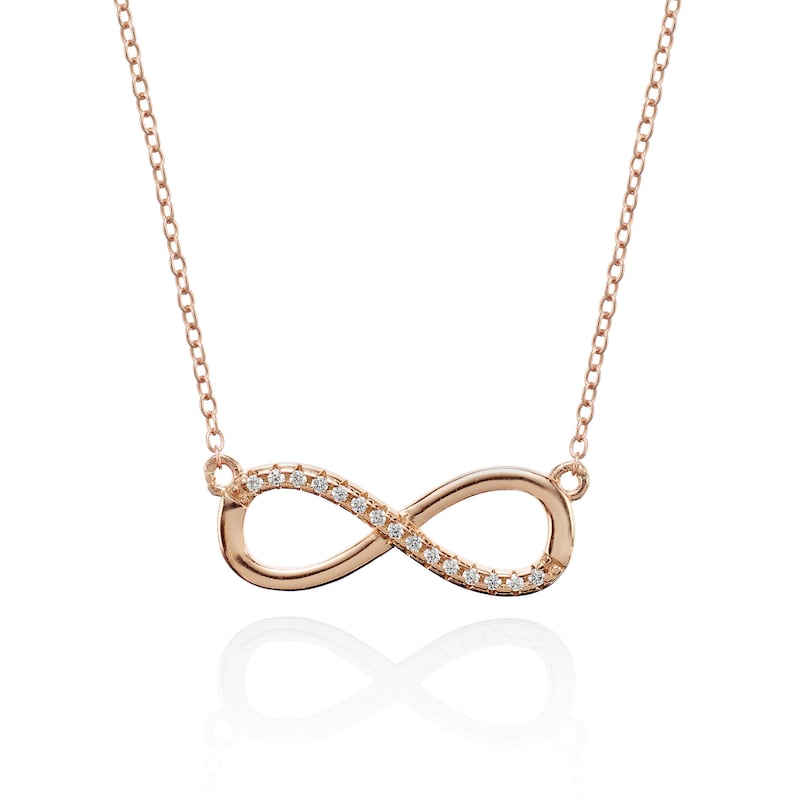 Rose Gold Infinity Necklace With Cubic Zirconia Rose Gold - Etsy UK
