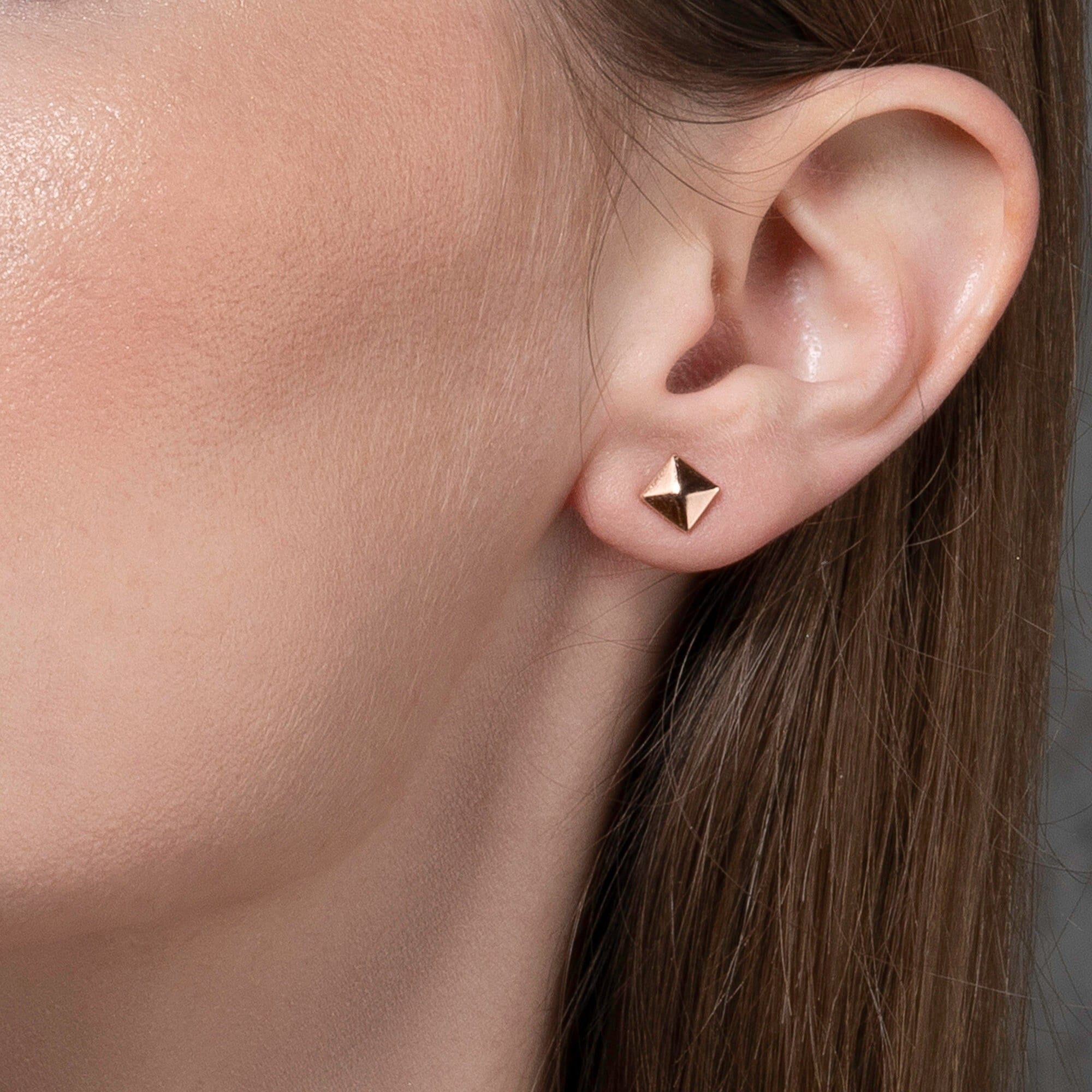 Rose gold stud earrings for women store