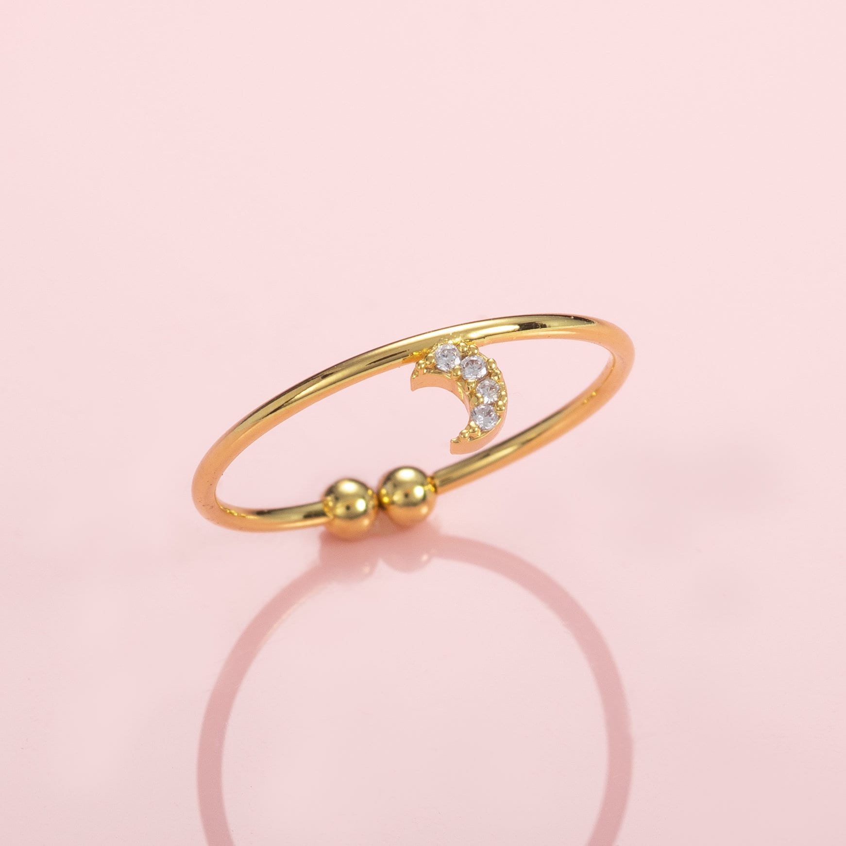 Dainty Gold Moon Ring for Women Adjustable Open Rings for - Etsy UK