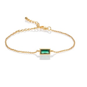 Green Bracelet in Gold, Adjustable Gold Bracelets for Women With a ...