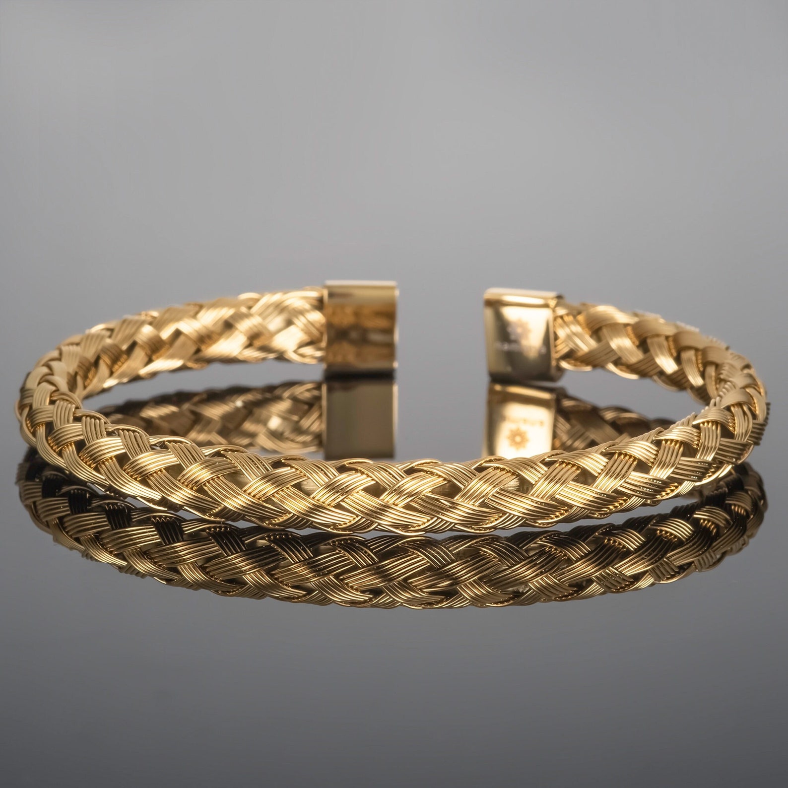 Gold Cuff Bracelet for Men. Gold Plated Braided Bracelet for | Etsy