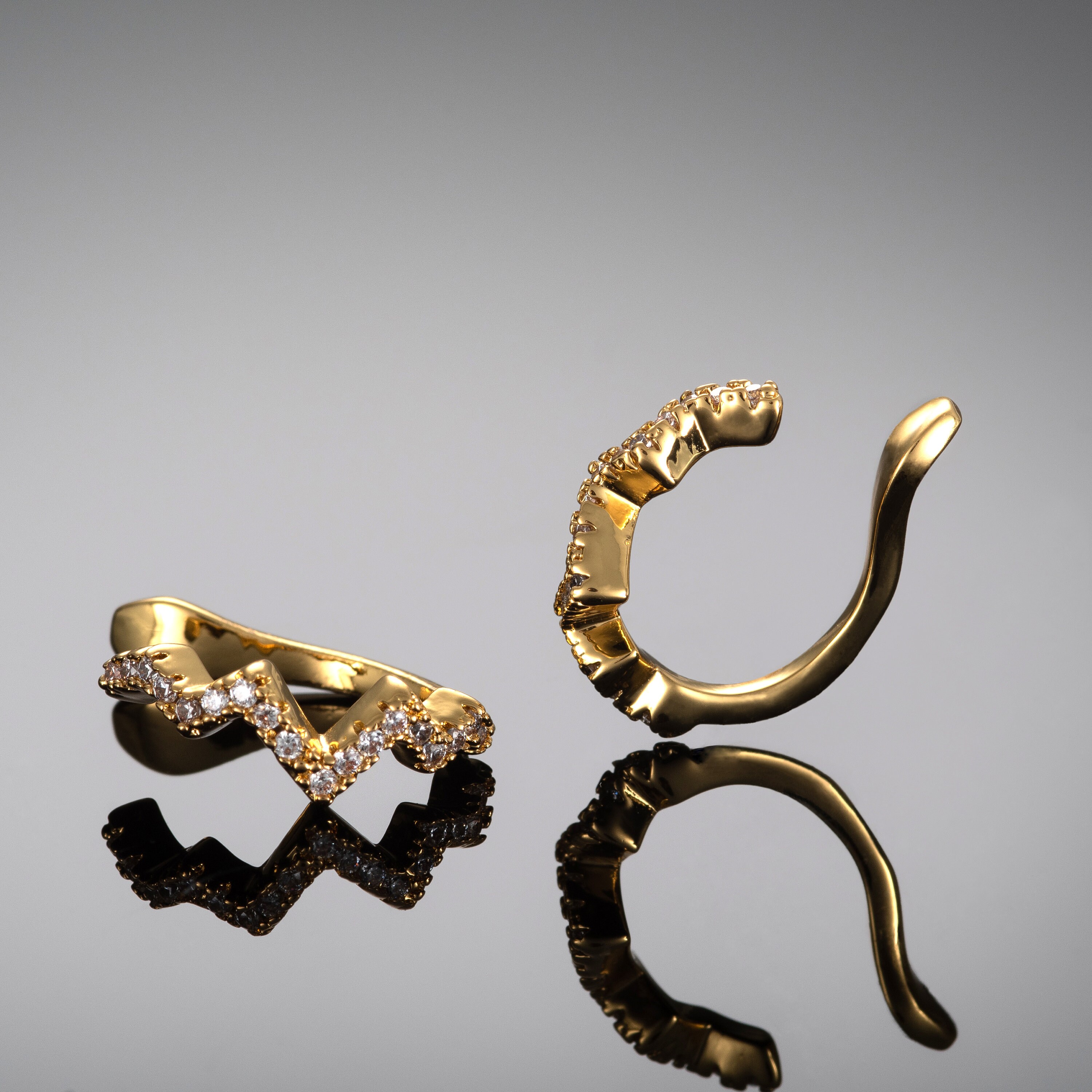 Gold Ear Cuffs for Women. Pair of Gold Plated Cuff Earrings | Etsy