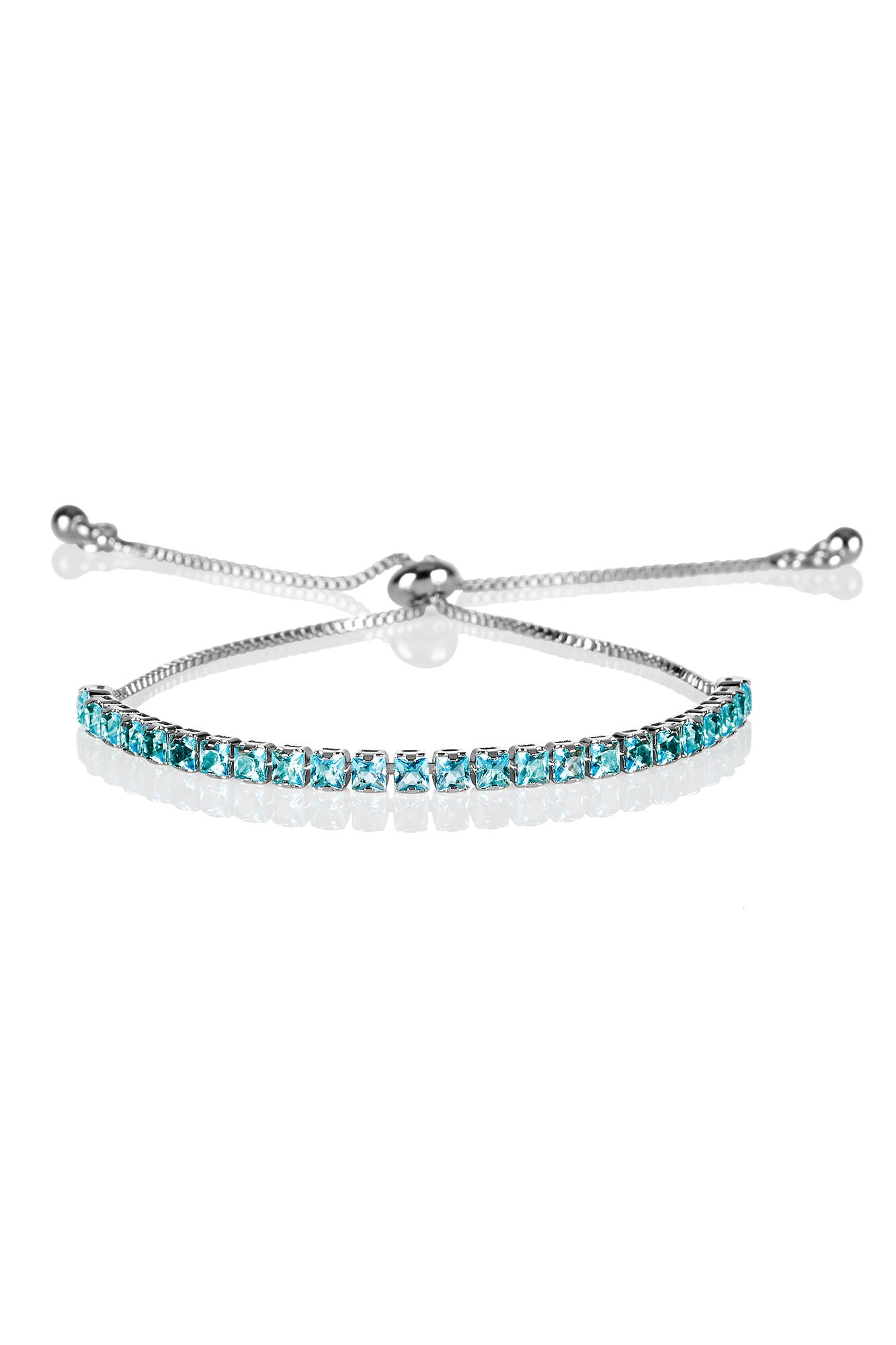 Light Blue Bracelet for Women, Silver Bracelet With Light Blue Stones ...