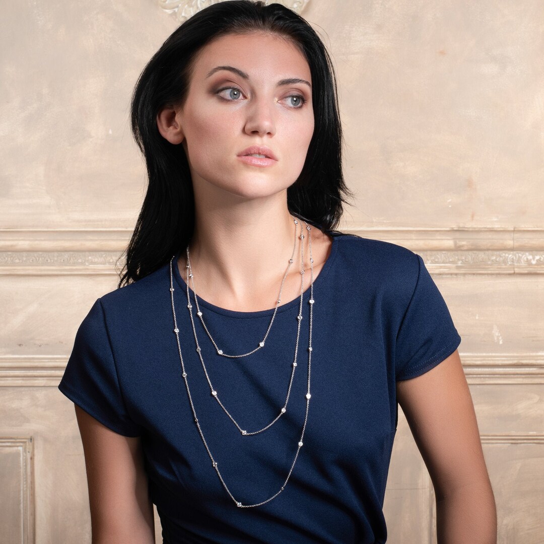 Long Chain Necklace for Women, 18 24 or 32 Inch Long Chain Necklace for ...