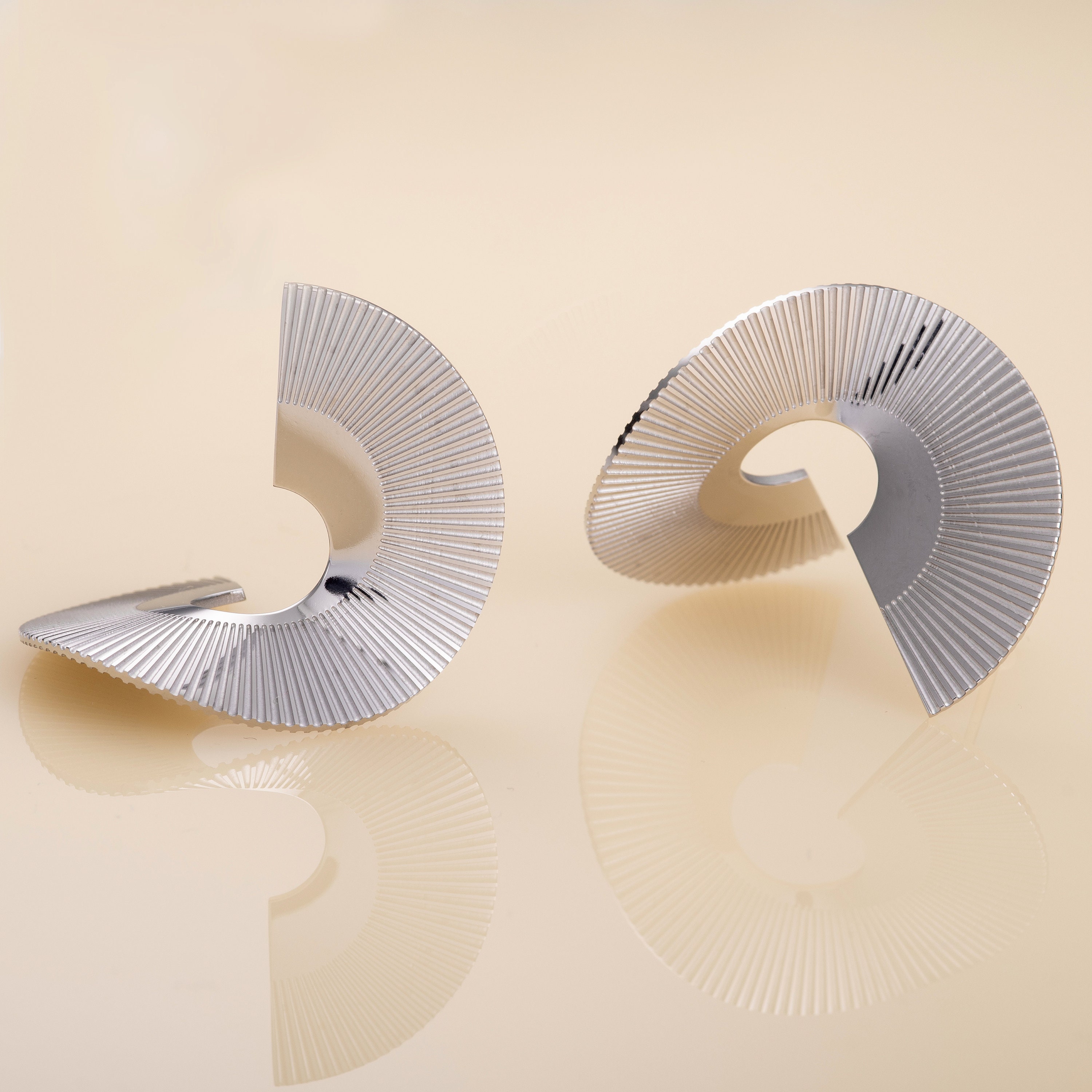 Large Statement Earrings for Women Stainless Steel Spiral - Etsy UK