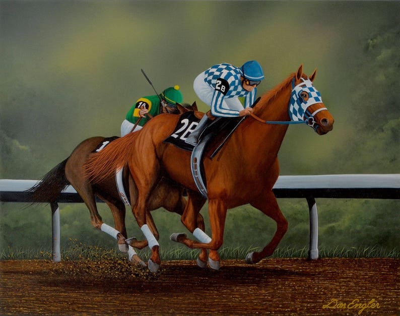 8 X 10 Print of Famous Horse Race Between Secretariat and Sham, Let Him ...