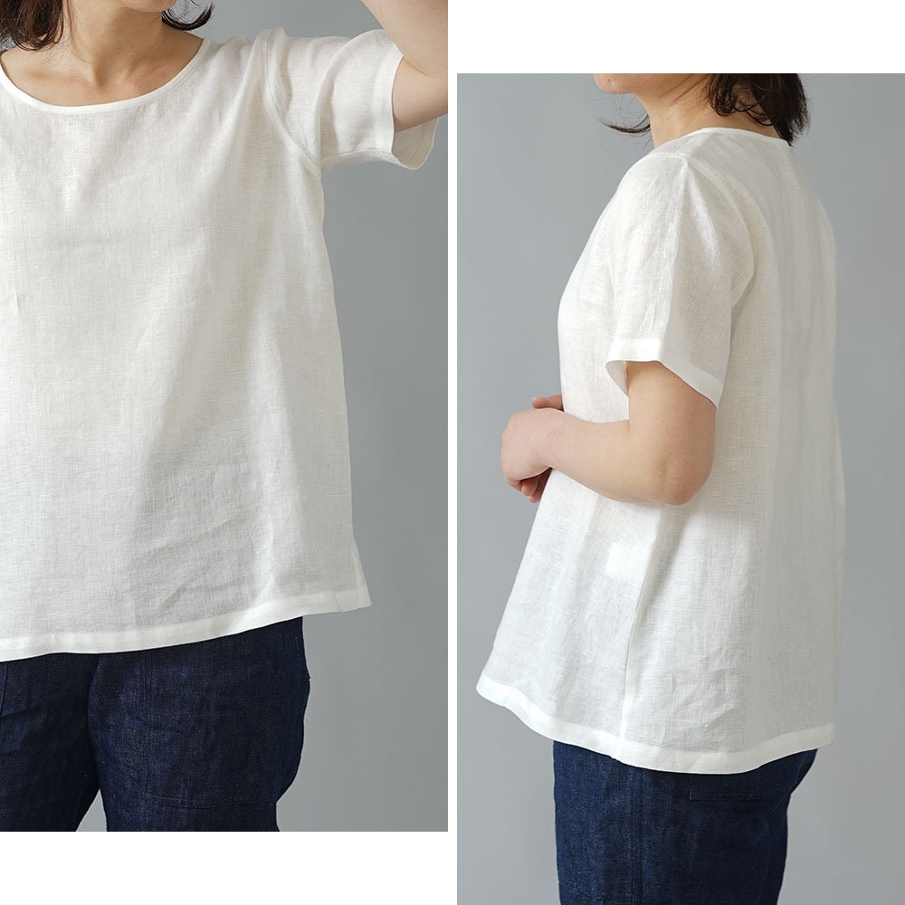 Light Linen Top Wafu Lightweight Linen Short Sleeve Top / - Etsy