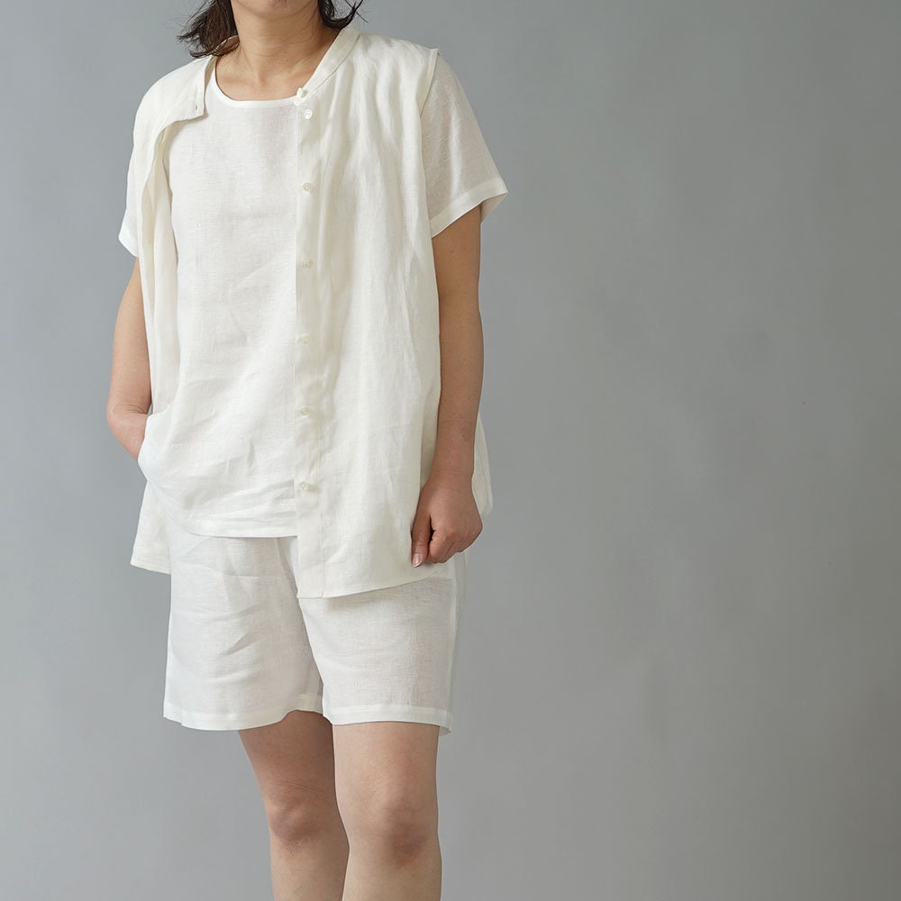 Light Linen Top Wafu Lightweight Linen Short Sleeve Top / - Etsy