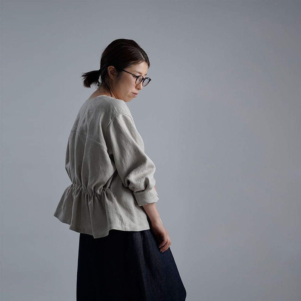 Linen Basque Jacket / Shiny Flax H005e-flx3 - Etsy