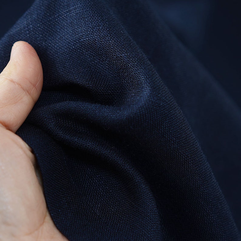 Wafu Midweight Linen Asian Shirt Dress / Navy A028h-neb2 - Etsy