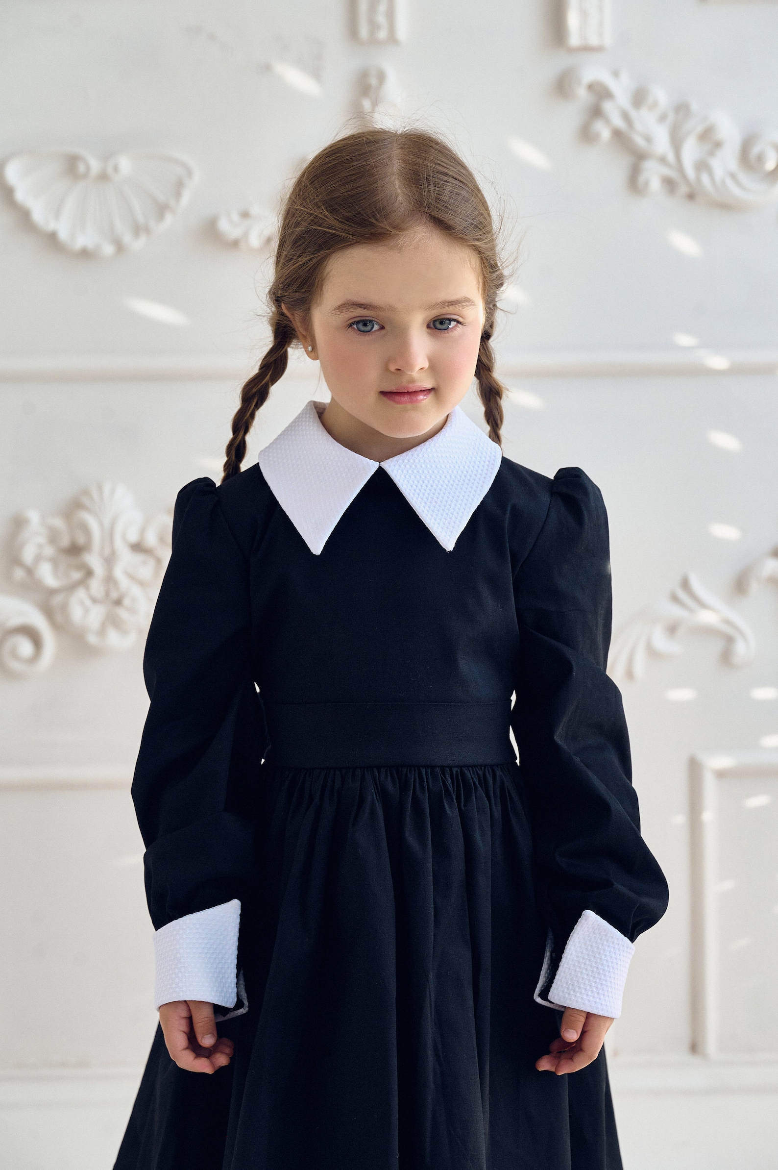 Wednesday Hallloween Dress, Black Baby Girl Dress, Cosplay Toddler ...