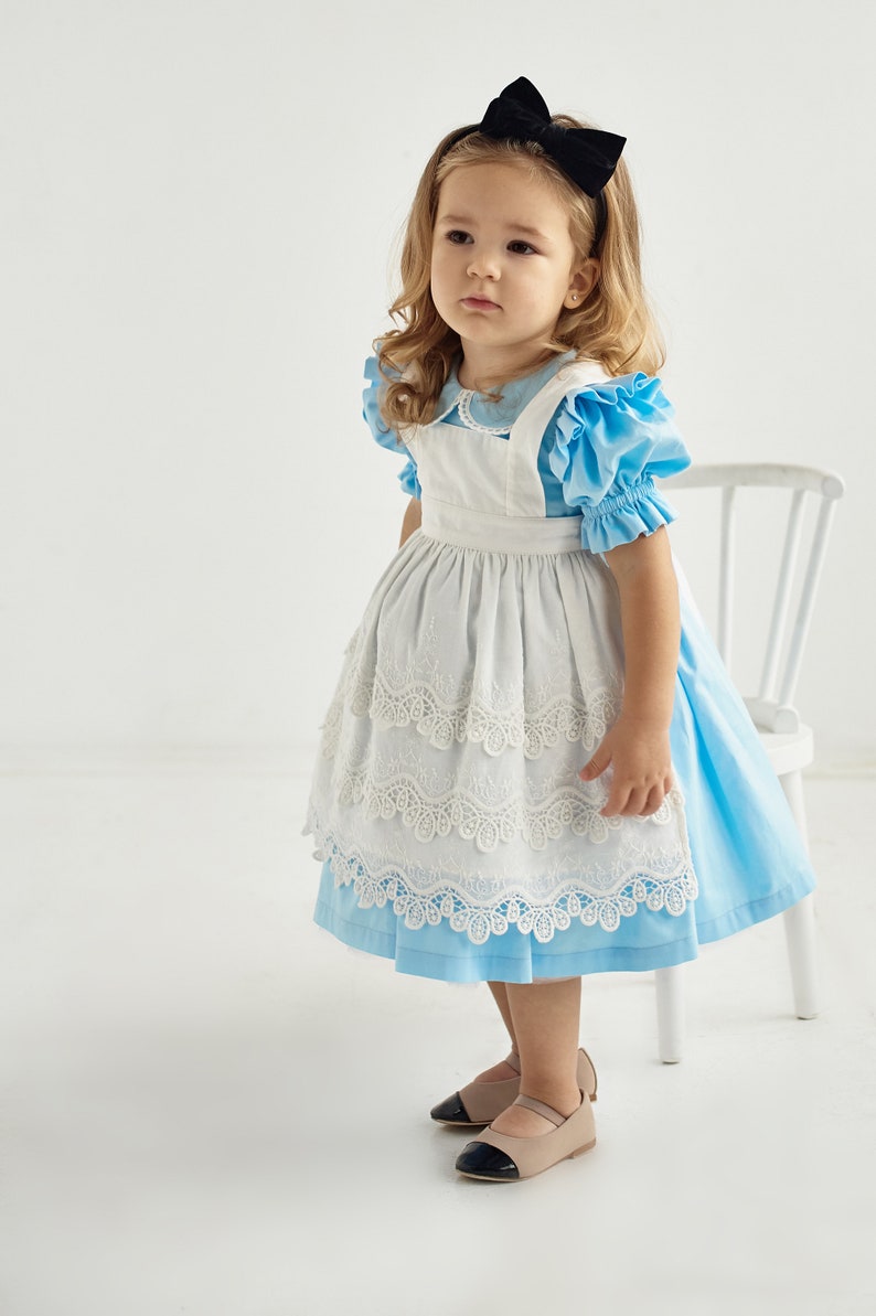 Alice Baby Dress Blue Girl Dress Wonderland Toddler Dress - Etsy