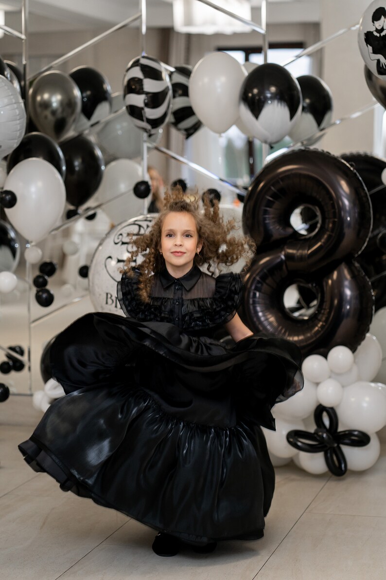 Wednesday Cosplay Baby Girl Dress Adams Black Toddler Dress - Etsy