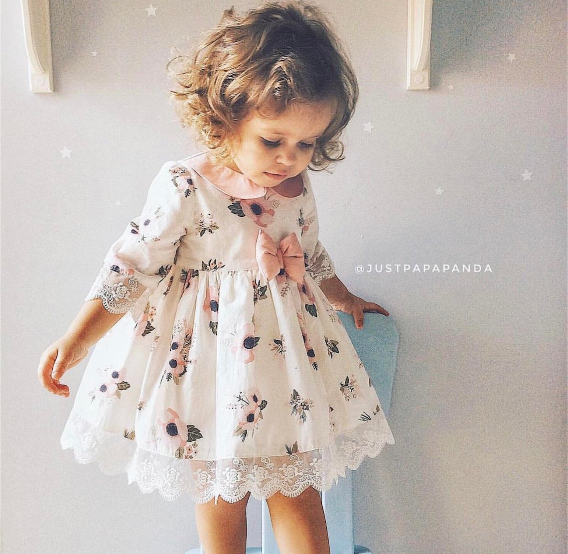 Floral Toddler Girl Easter Dress Made From White Organic - Etsy