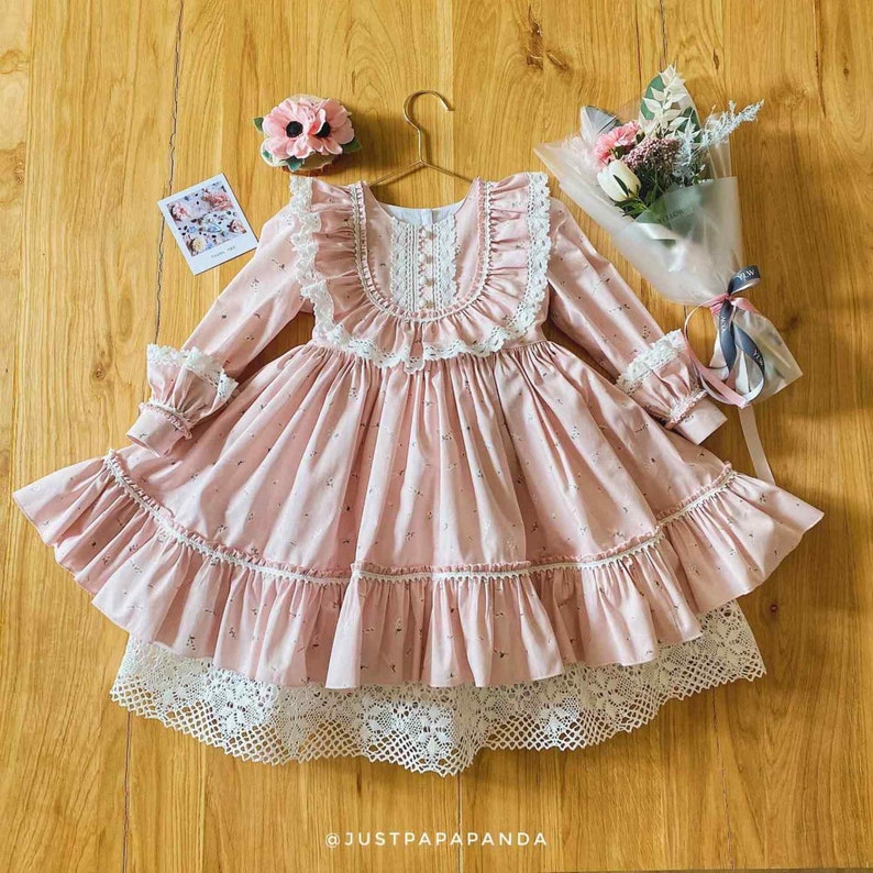 Pink Vintage Girl Easter Dress Ruffle Baby Floral Dress - Etsy