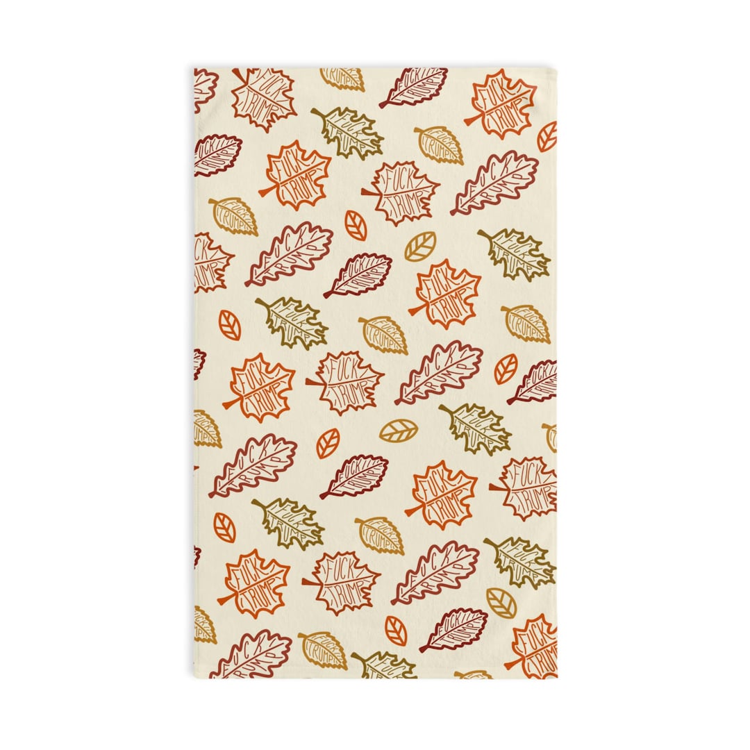 Slightly Subtle Autumn Leaves Hand Towel, Cozy Kitchen Decor, Trump ...