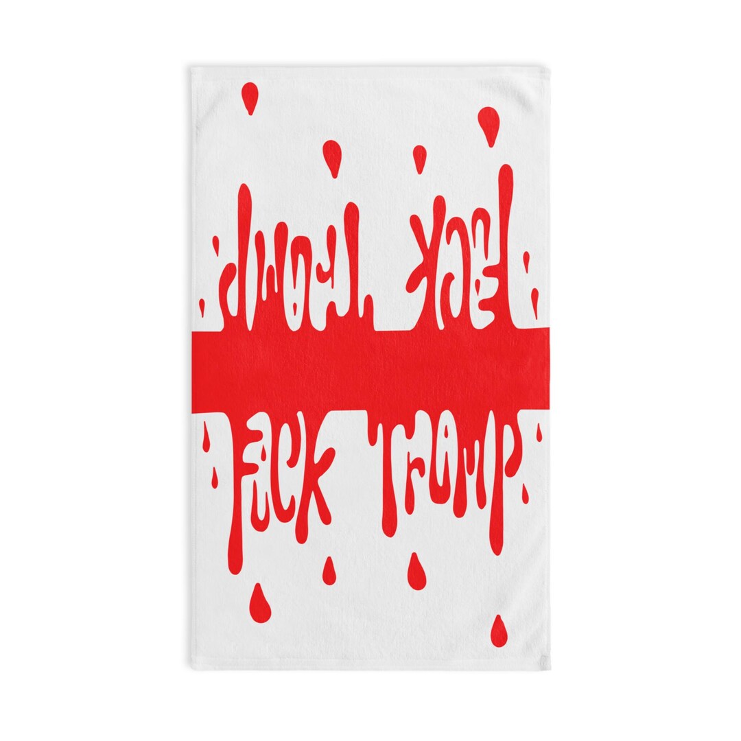 Slightly Subtle Red Drip Statement Hand Towel, Spooky Kitchen Decor ...