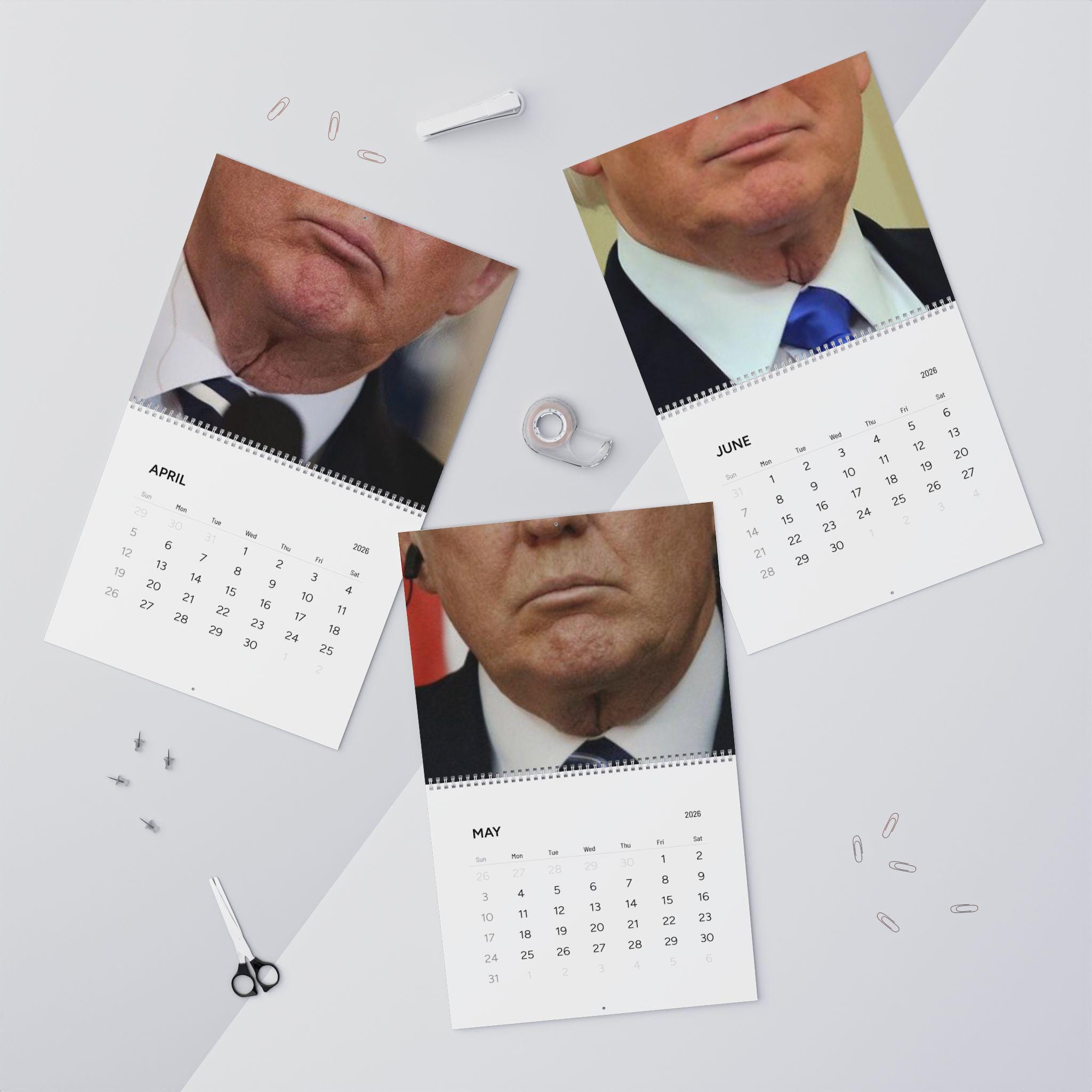 Neck-ussy Wall Calendar (2026) FDT Trump Neck Skin, Political Gag Gifts ...