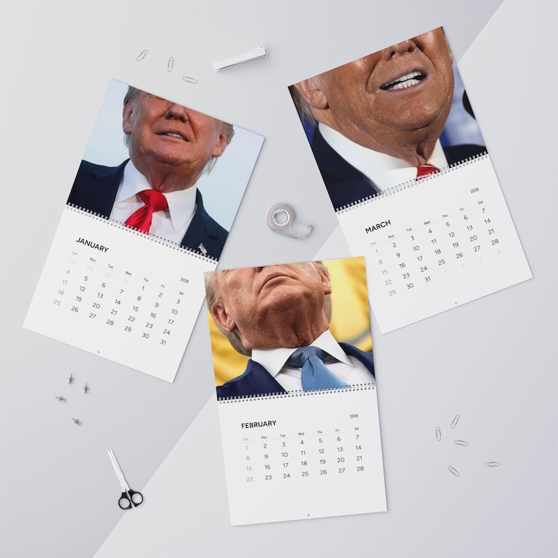 Neck-ussy Wall Calendar (2026) FDT Trump Neck Skin, Political Gag Gifts ...