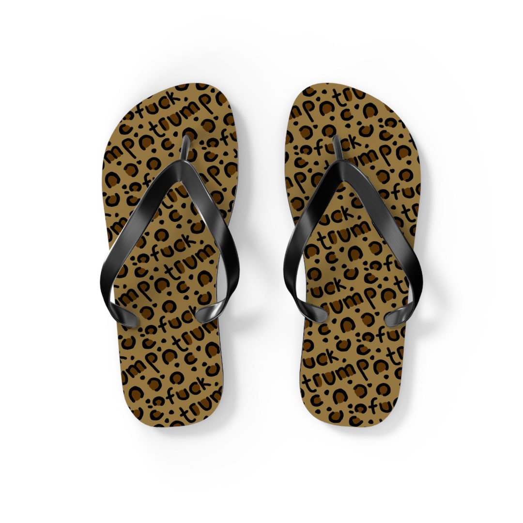 Slightly Subtle Leopard Print Flip Flops, Comfortable Summer Footwear ...
