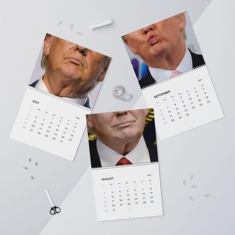 Neck-ussy Wall Calendar (2026) FDT Trump Neck Skin, Political Gag Gifts ...