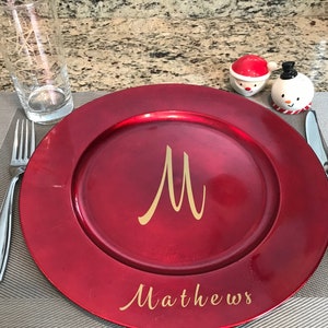 Customized Charger Plates (set of 4), Monogrammed Charger Plates ...