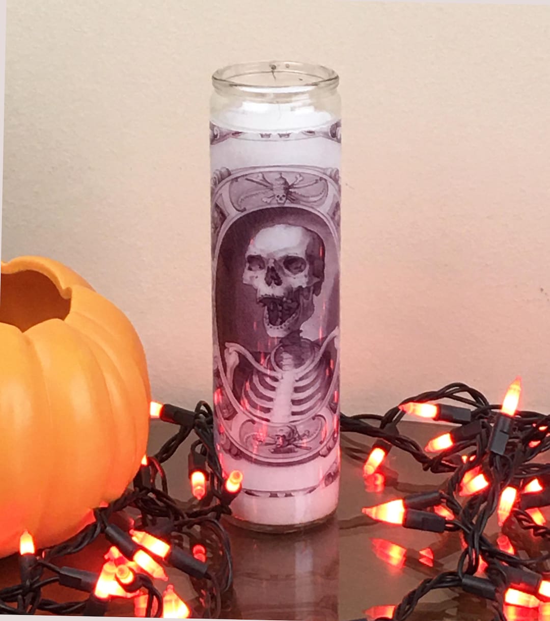 Vintage Skull Halloween Candle: Gothic Seance Decor - Etsy